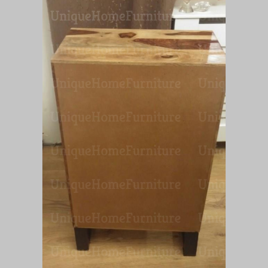 Industrial Side Cabinet Rustic Metal Solid Wood Furniture Small Vintage ...