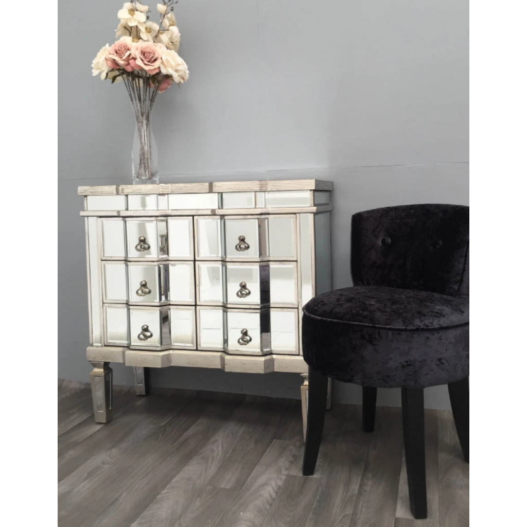Small Mirrored Console Table Venetian Glass Antique Silver Dressing ...