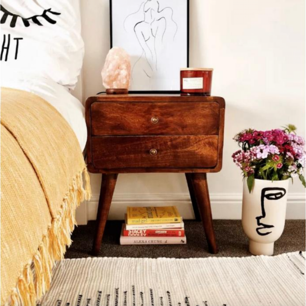 Industrial Bedside Table Rustic Drawer Cabinet Vintage Metal Side End ...