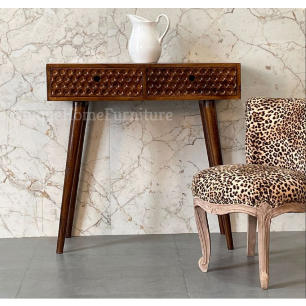 Nordic Console Table Mid Century Danish Sideboard Rustic Solid Wood ...