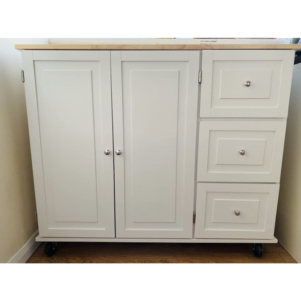 Kitchen Island Unit Drop Leaf Breakfast Dining Table Cupboard Trolley ...