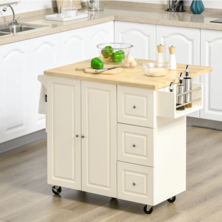 Kitchen Island Unit Drop Leaf Breakfast Dining Table Cupboard Trolley ...