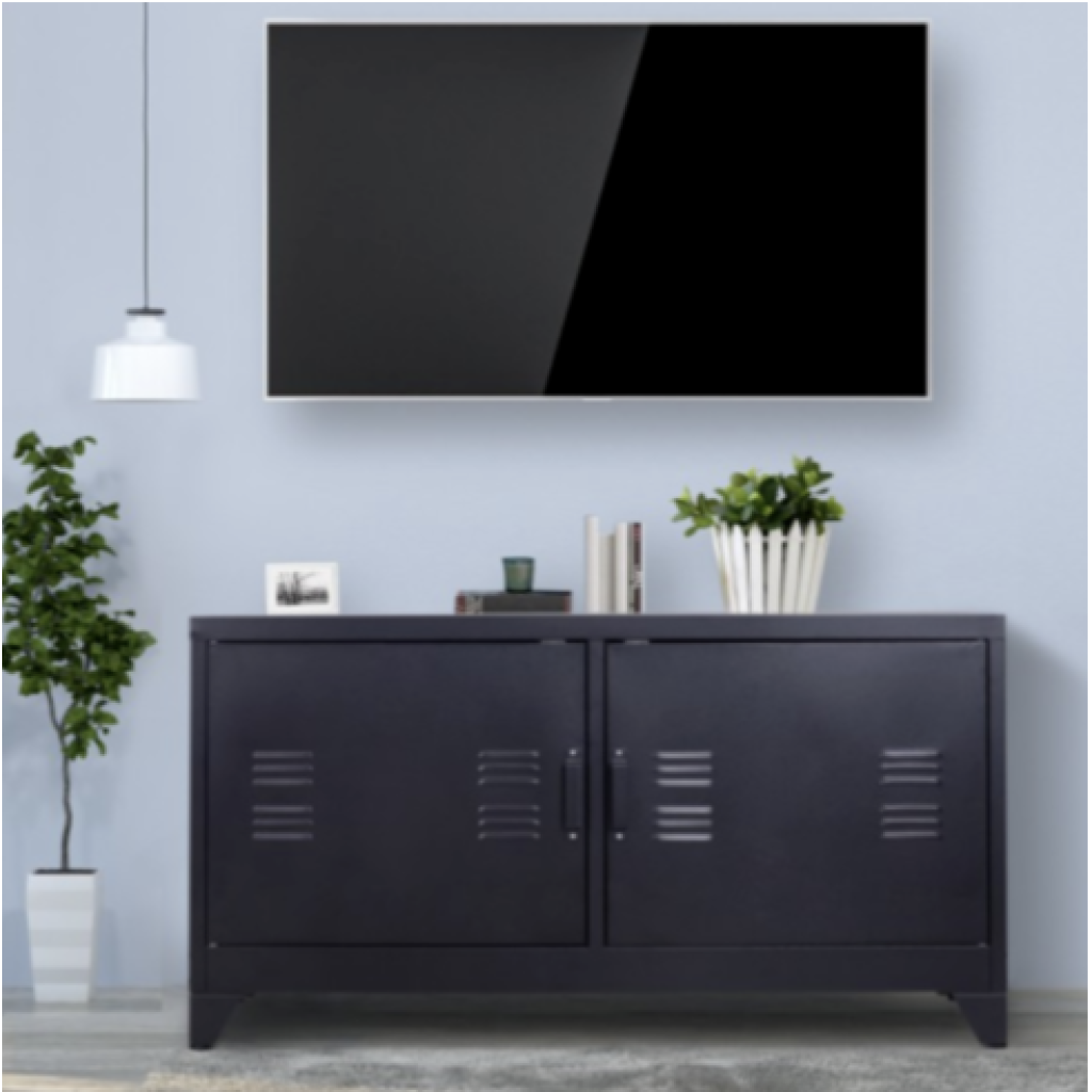 Industrial TV Stand Vintage Retro Furniture Metal Side Cabinet 2 ...