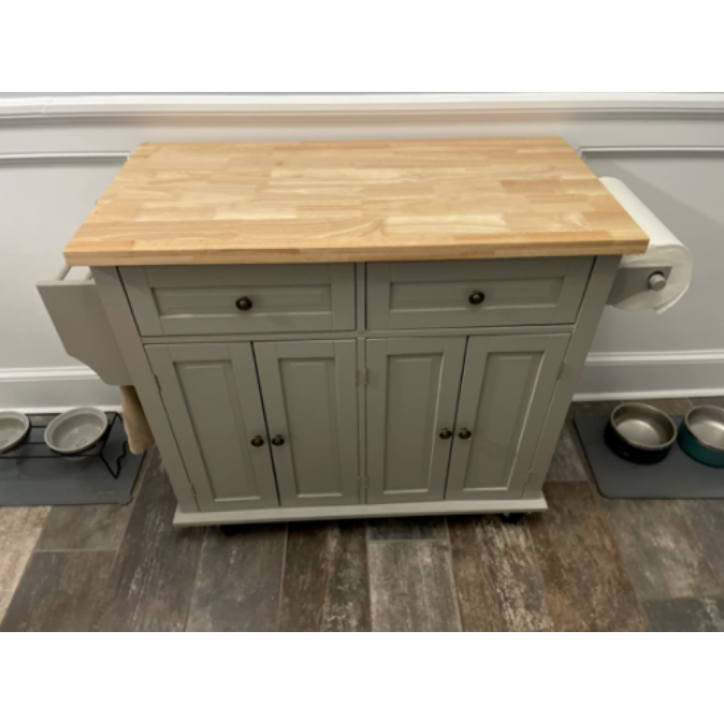 Kitchen Island Unit Butchers Block Trolley Breakfast Bar Table Storage ...