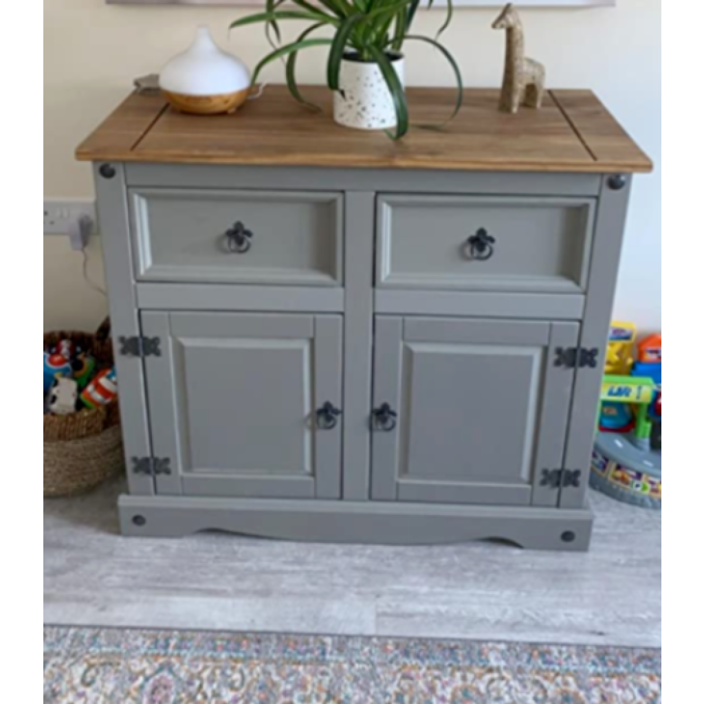 Rustic Side Cabinet Storage Cupboard Unit Small Office Furniture Wood ...