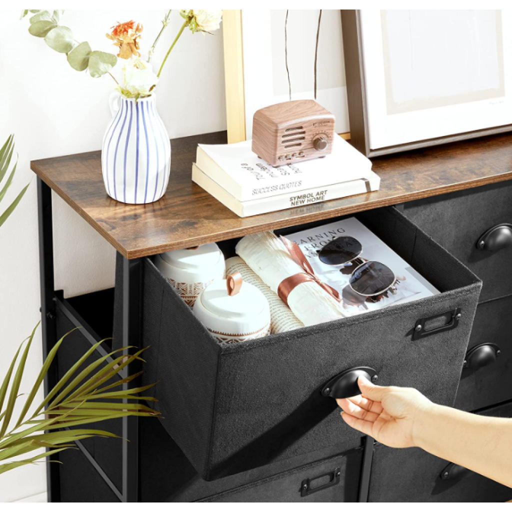 Industrial Chest Drawers Vintage Storage Sideboard Rustic Metal Side ...