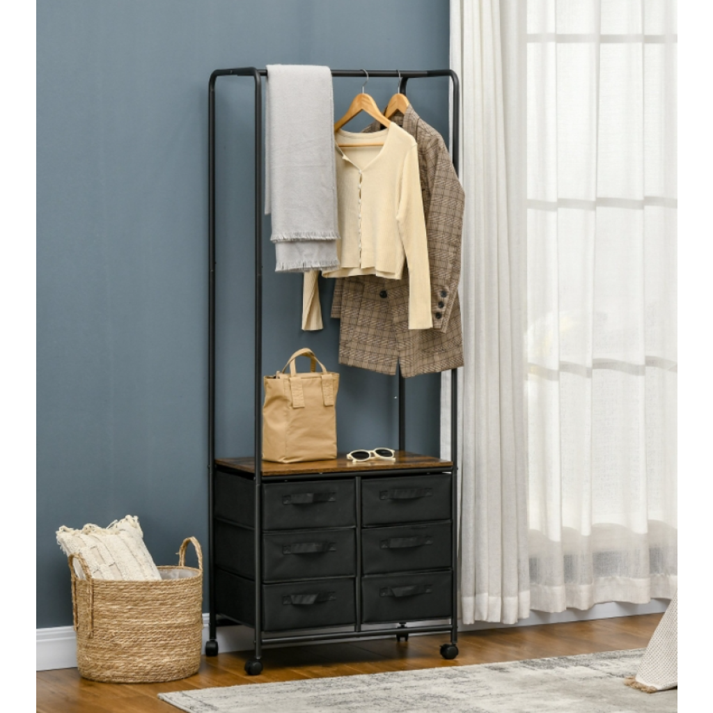 Metal Open Wardrobe Industrial Tall Storage Cabinet Clothes Hanger ...