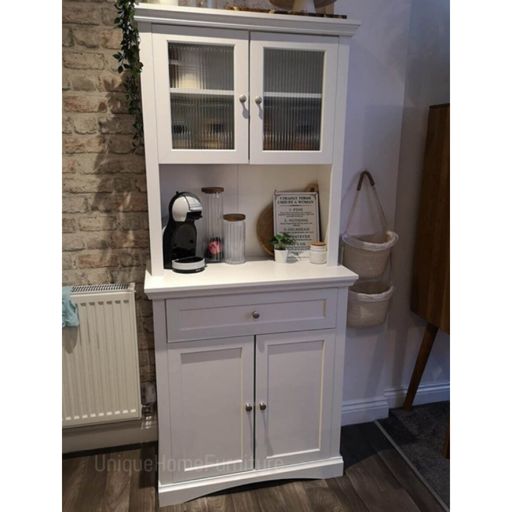 Kitchen Larder Unit Tall Storage Cupboard Modern White Pantry Cabinet ...