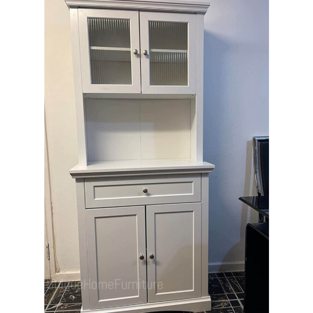 Kitchen Larder Unit Tall Storage Cupboard Modern White Pantry Cabinet ...