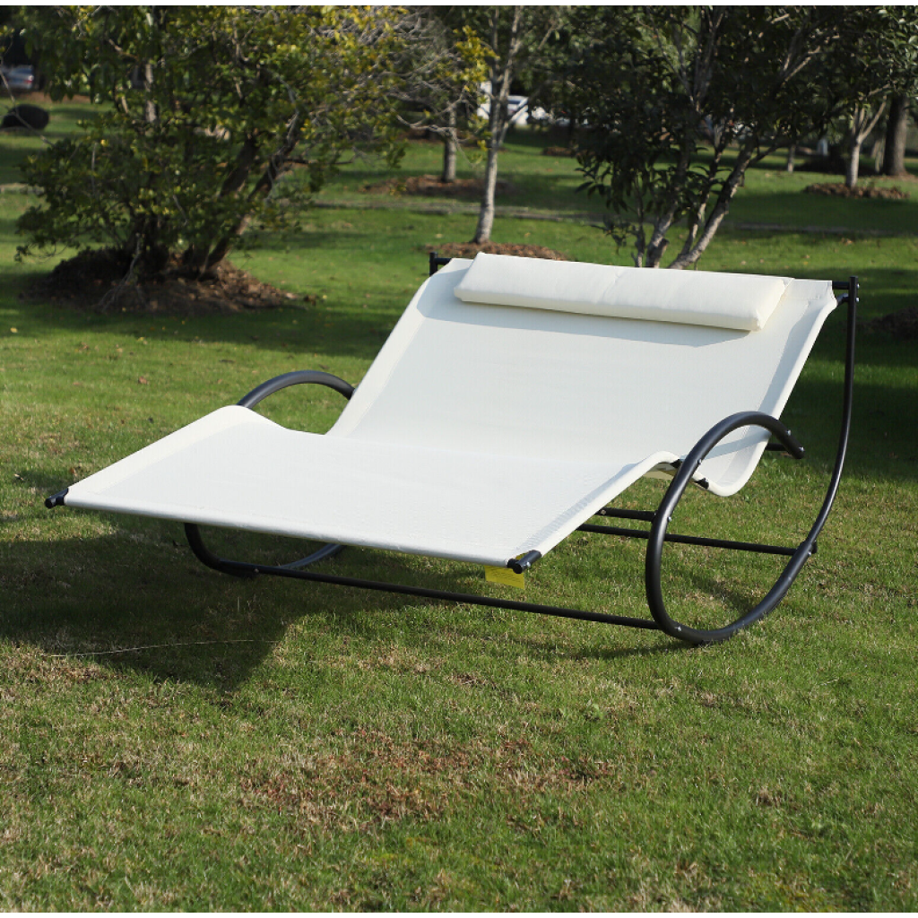 Large Sun Lounger 2 Seater Day Bed Patio Rocker Swing Bench Garden ...