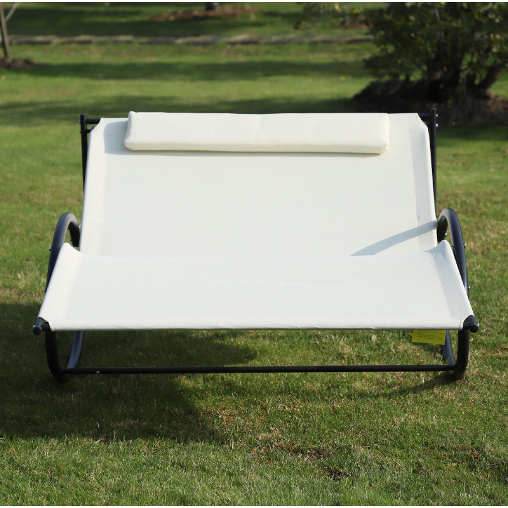 Large Sun Lounger 2 Seater Day Bed Patio Rocker Swing Bench Garden ...