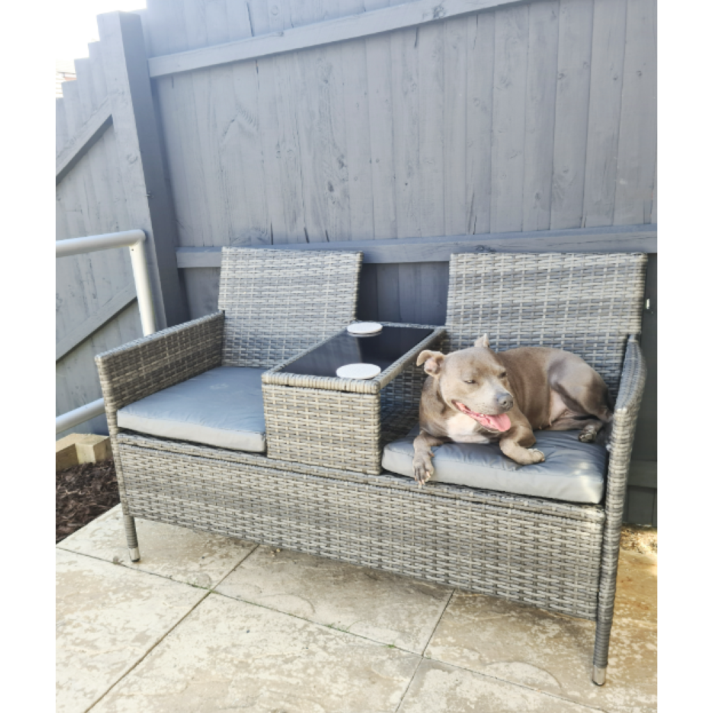 Rattan Companion Set Garden Patio Chairs Glass Table 2 Seater Bistro ...