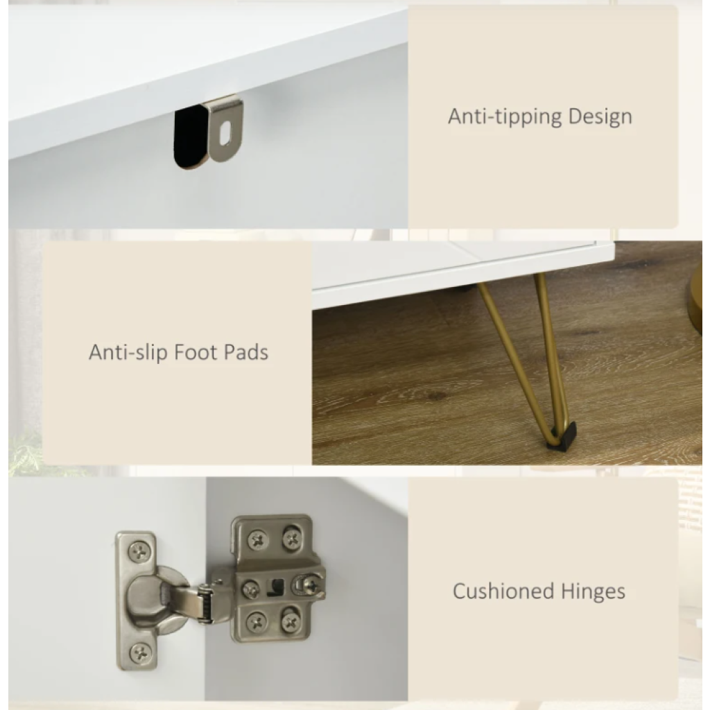 Small Storage Cupboard Modern Side Cabinet Industrial Style Shelf ...