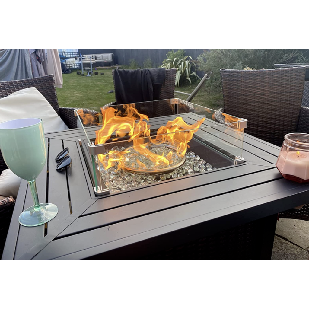Large Fire Pit Outdoor Garden Furniture Patio Flame Heater Gas Rattan ...