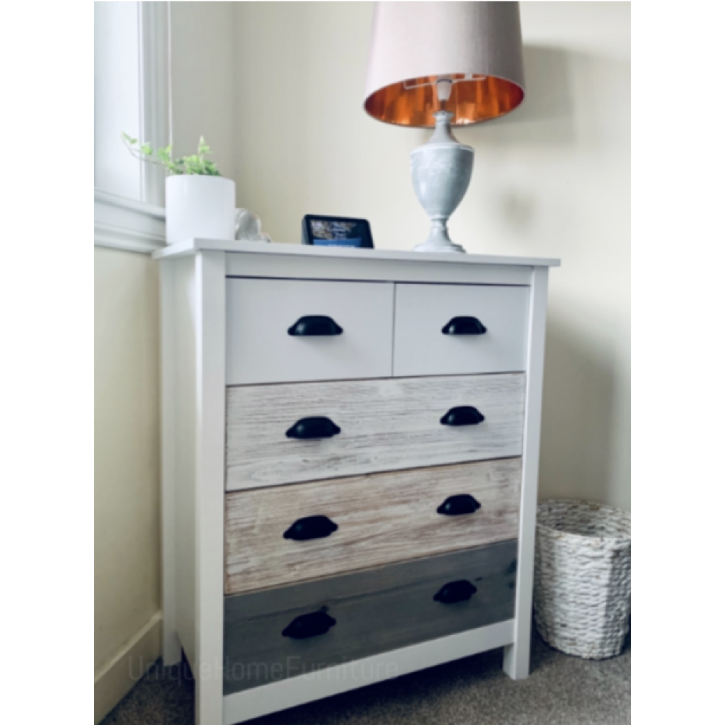 Retro Chest Drawers White Shabby Chic Sideboard Rustic Wooden Storage ...