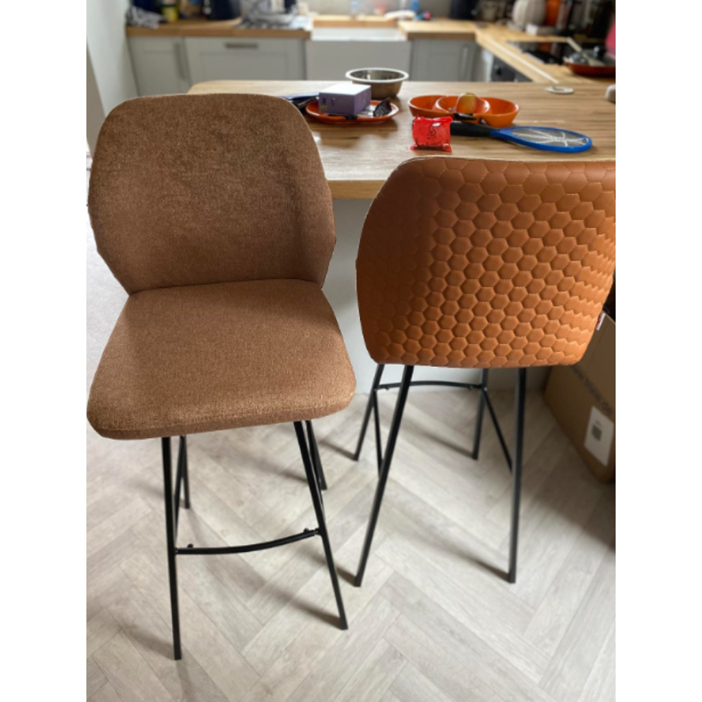 Breakfast Bar Stools Set 2 Tall Metal Dining Chairs Vintage Industrial ...