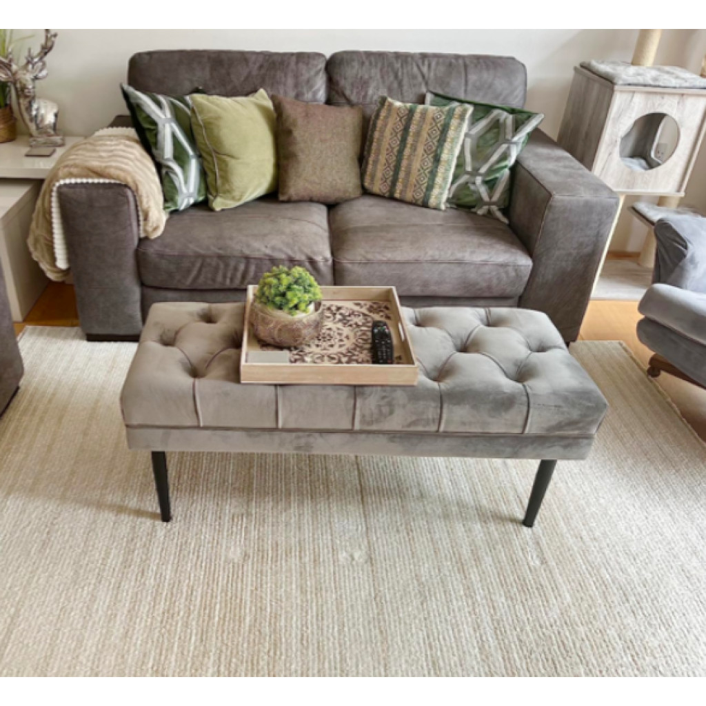 Modern Window Seat Tufted Chesterfield Style Bench Velvet End Bed ...