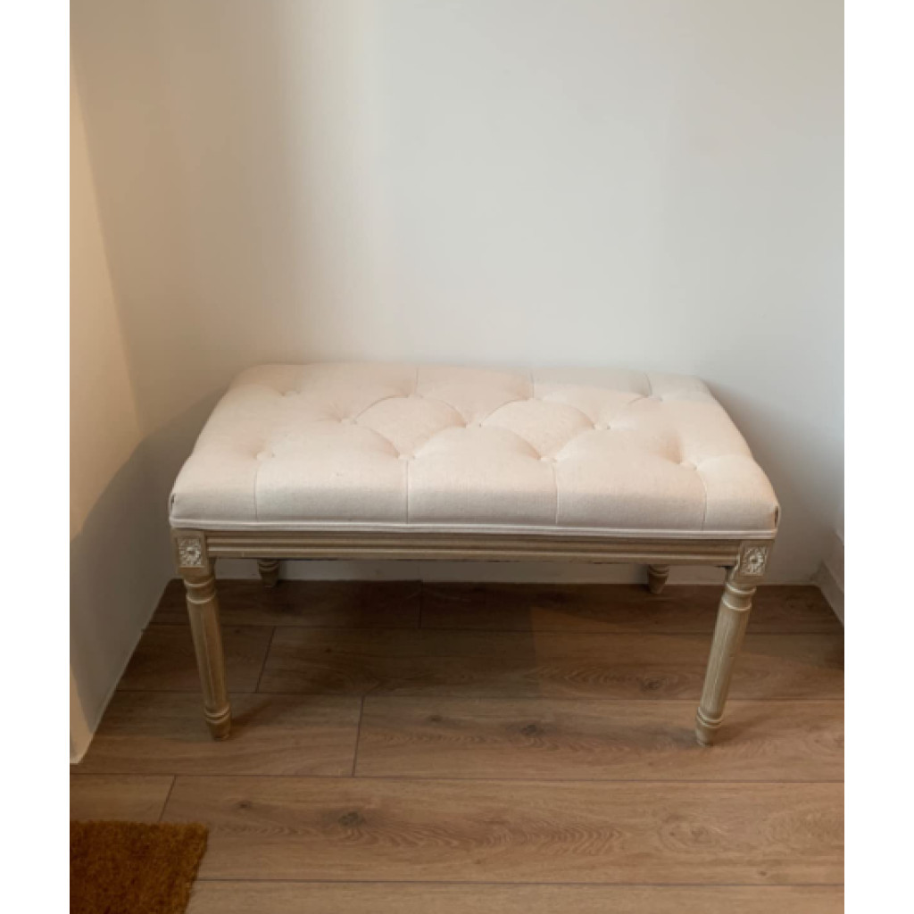 French Style Bench Small Antique Leg Furniture Shabby Chic Hall Bedroom ...