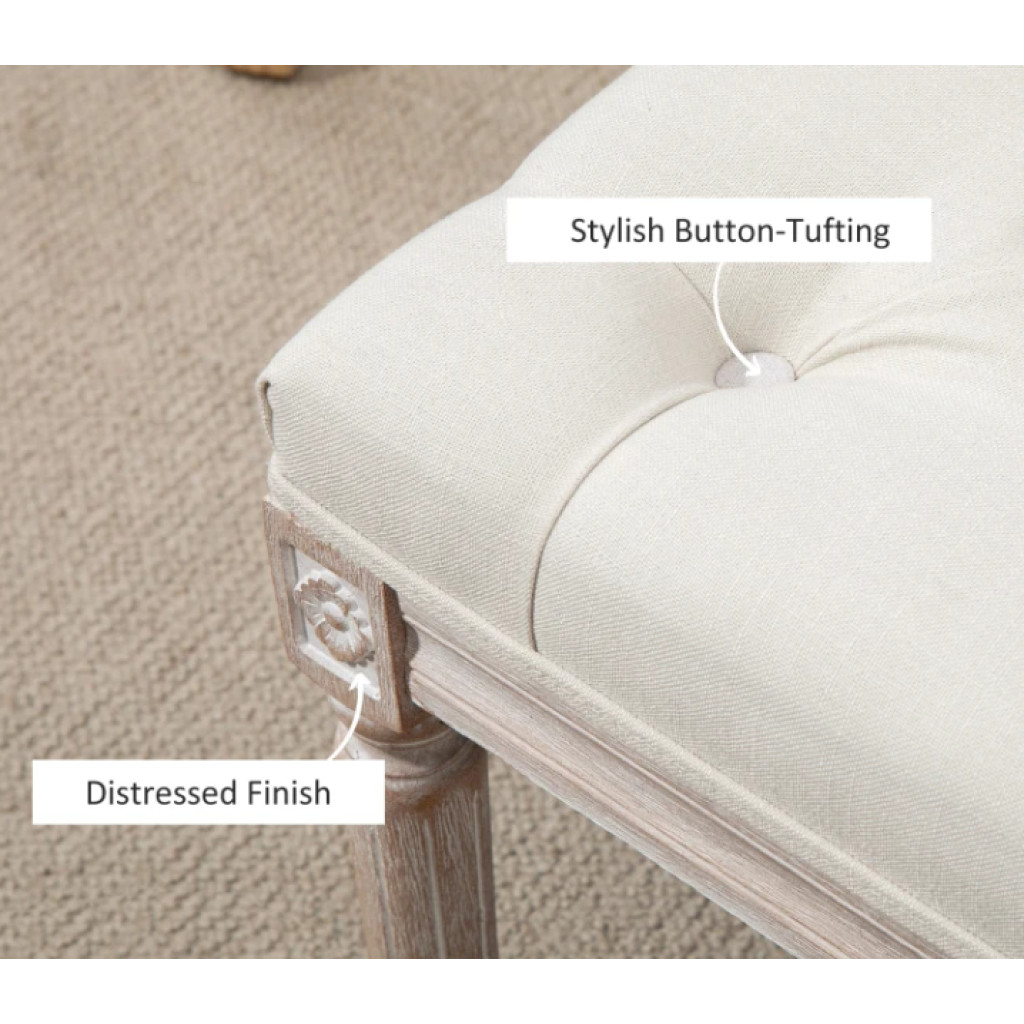 French Style Bench Small Antique Leg Furniture Shabby Chic Hall Bedroom ...