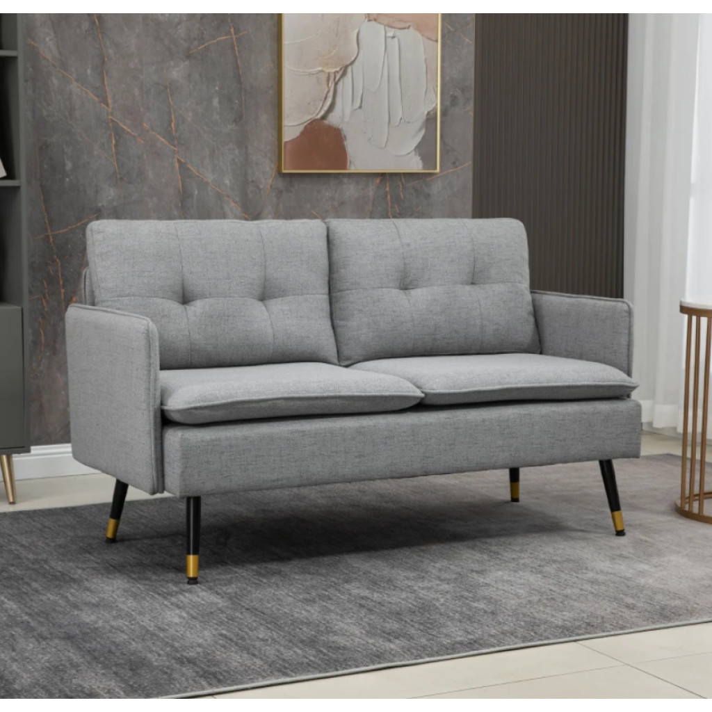 2 Seater Sofa Vintage Retro Settee Mid Century Style Small Fabric ...