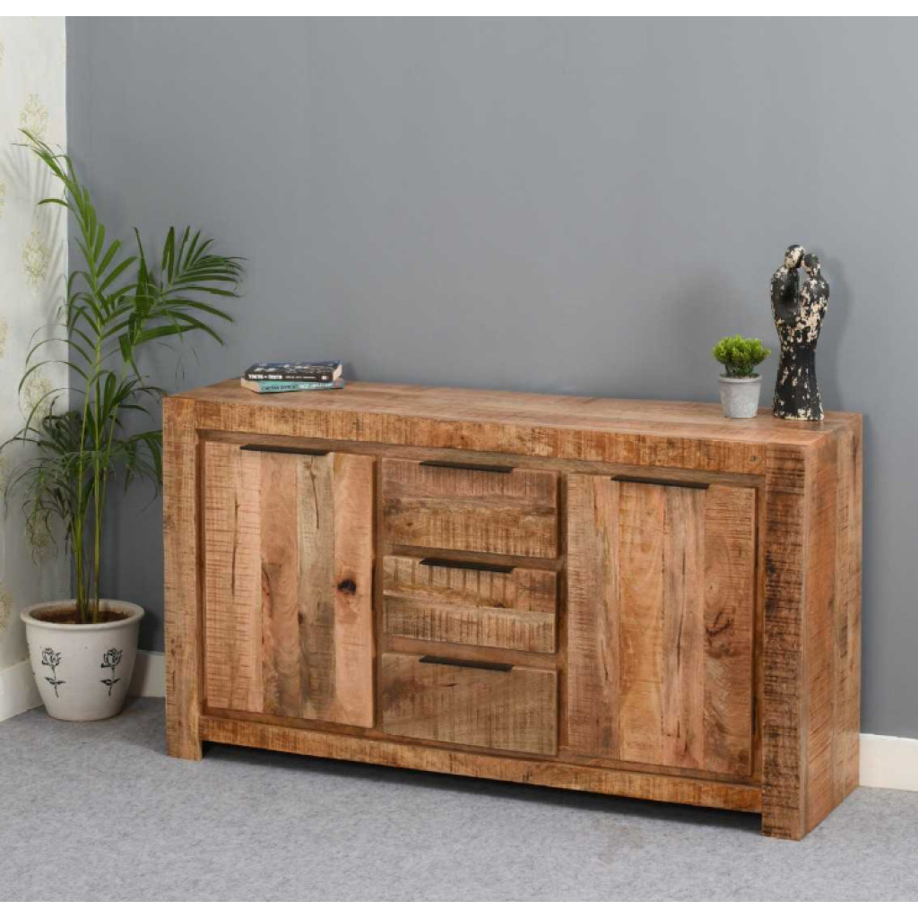 Large Storage Sideboard Rustic Solid Wood Cupboard Vintage Industrial ...