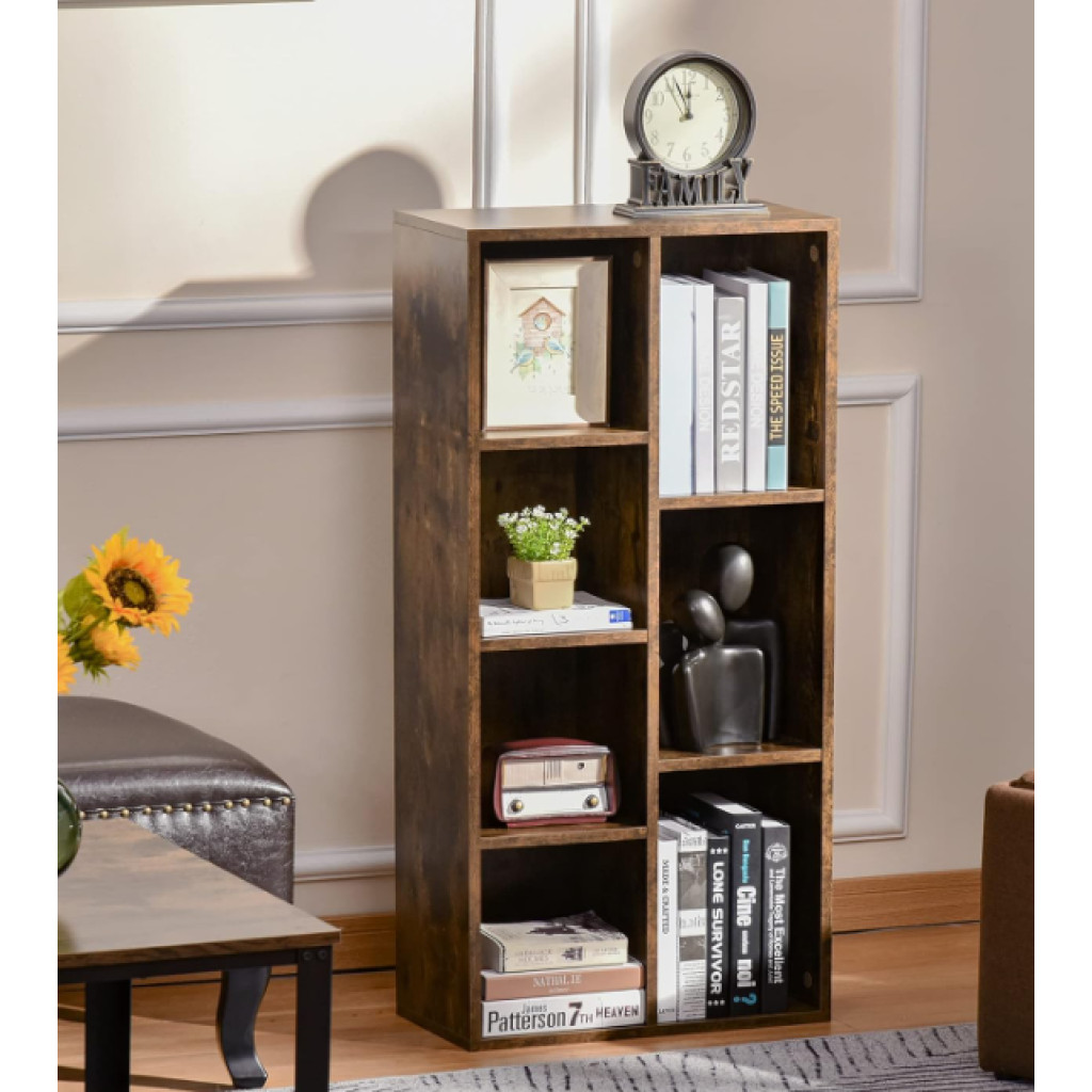 Small Cube Bookcase Rustic Storage Unit Vintage Industrial Display ...