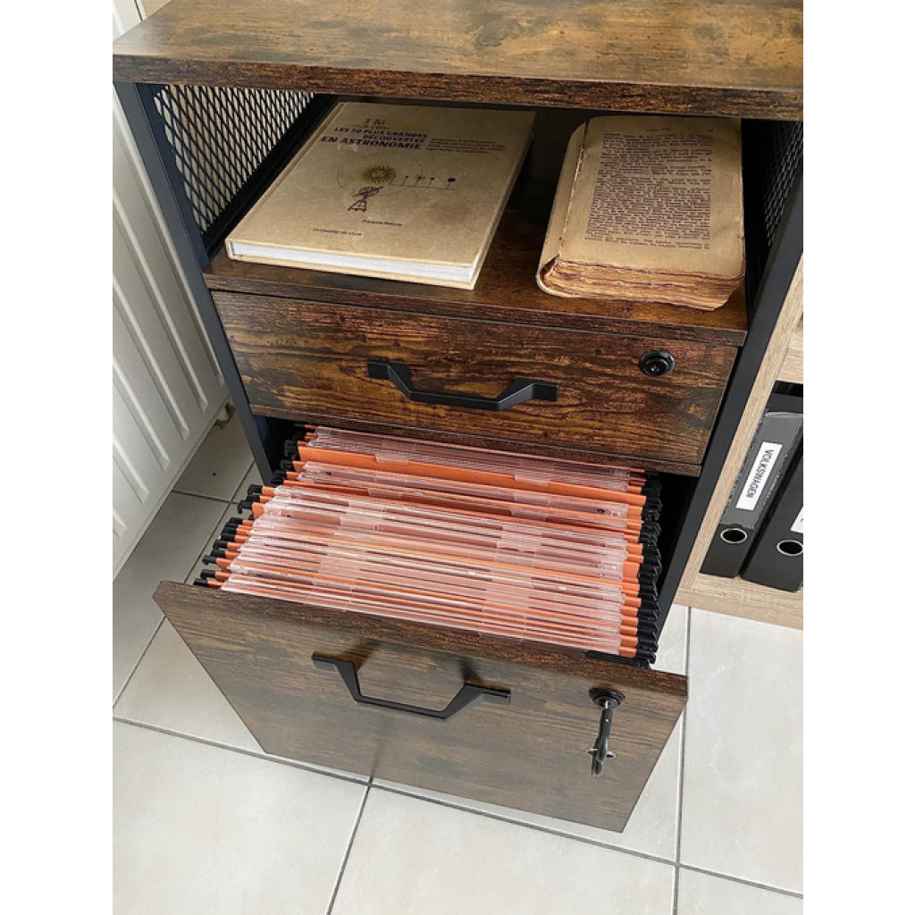 Lockable Filing Cabinet Vintage Industrial Office Storage Drawers ...