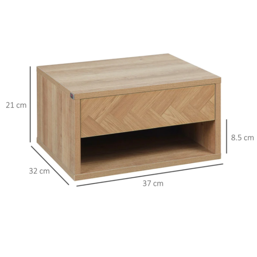 Floating Bedside Tables Set 2 Scandinavian Modern Wall Mounted Cabinet ...