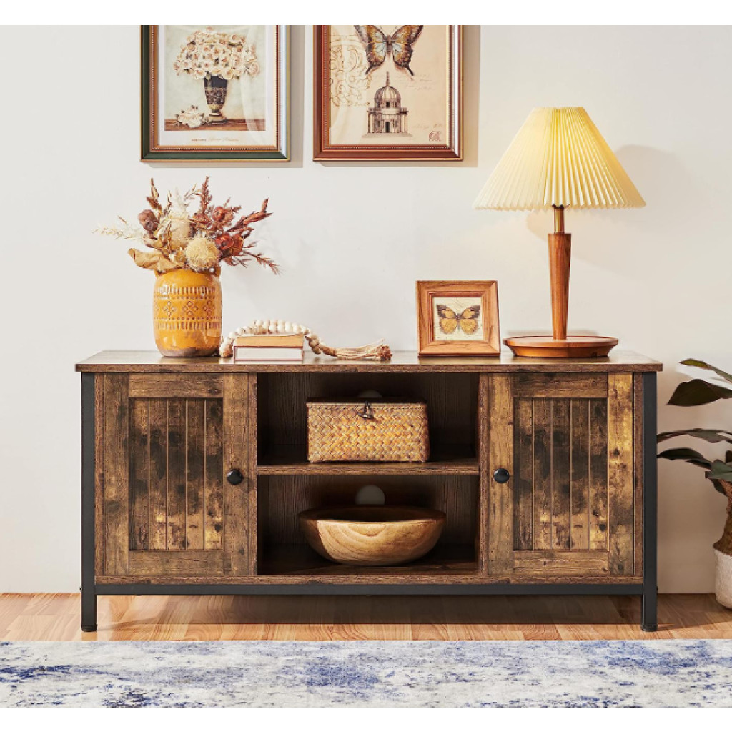 Industrial TV Stand Rustic Media Cabinet Large Vintage Retro Storage ...