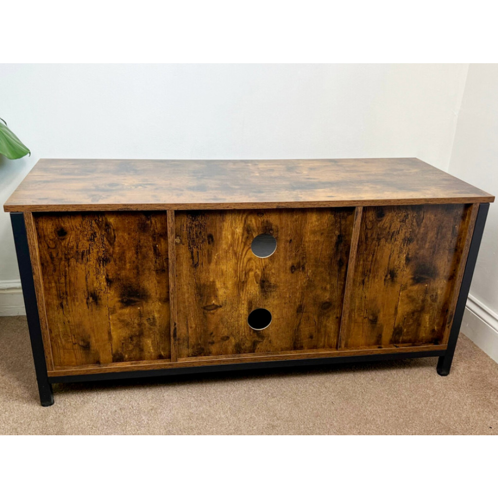 Industrial TV Stand Rustic Media Cabinet Large Vintage Retro Storage ...