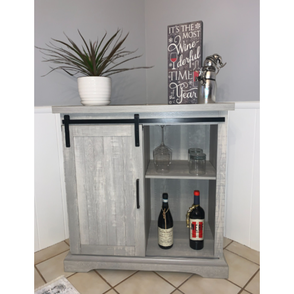 Rustic Side Cabinet Farmhouse Sliding Door Cupboard Modern Storage ...