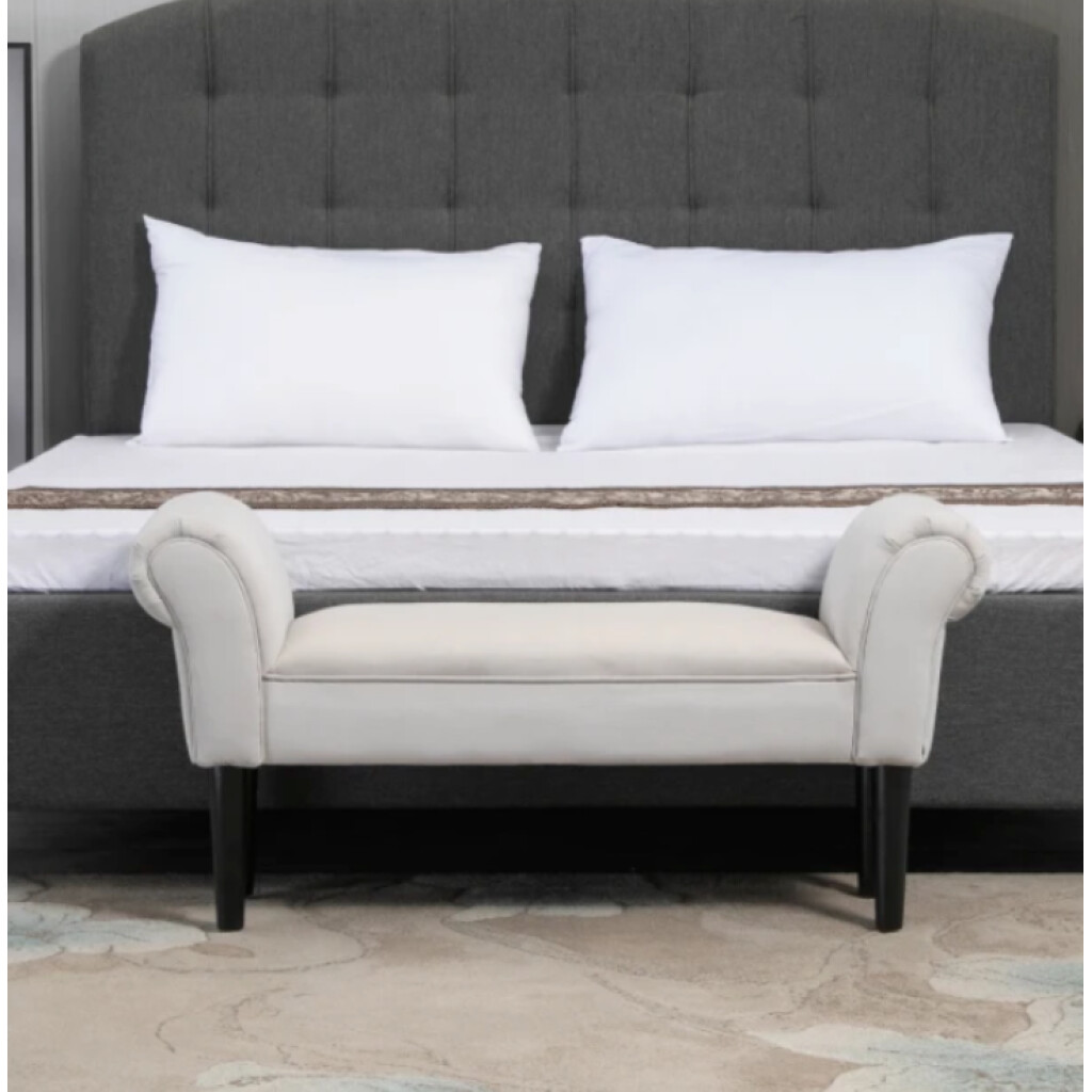 Small Chaise Lounge Bedroom End Bed Chair Upholstered Window Seat ...
