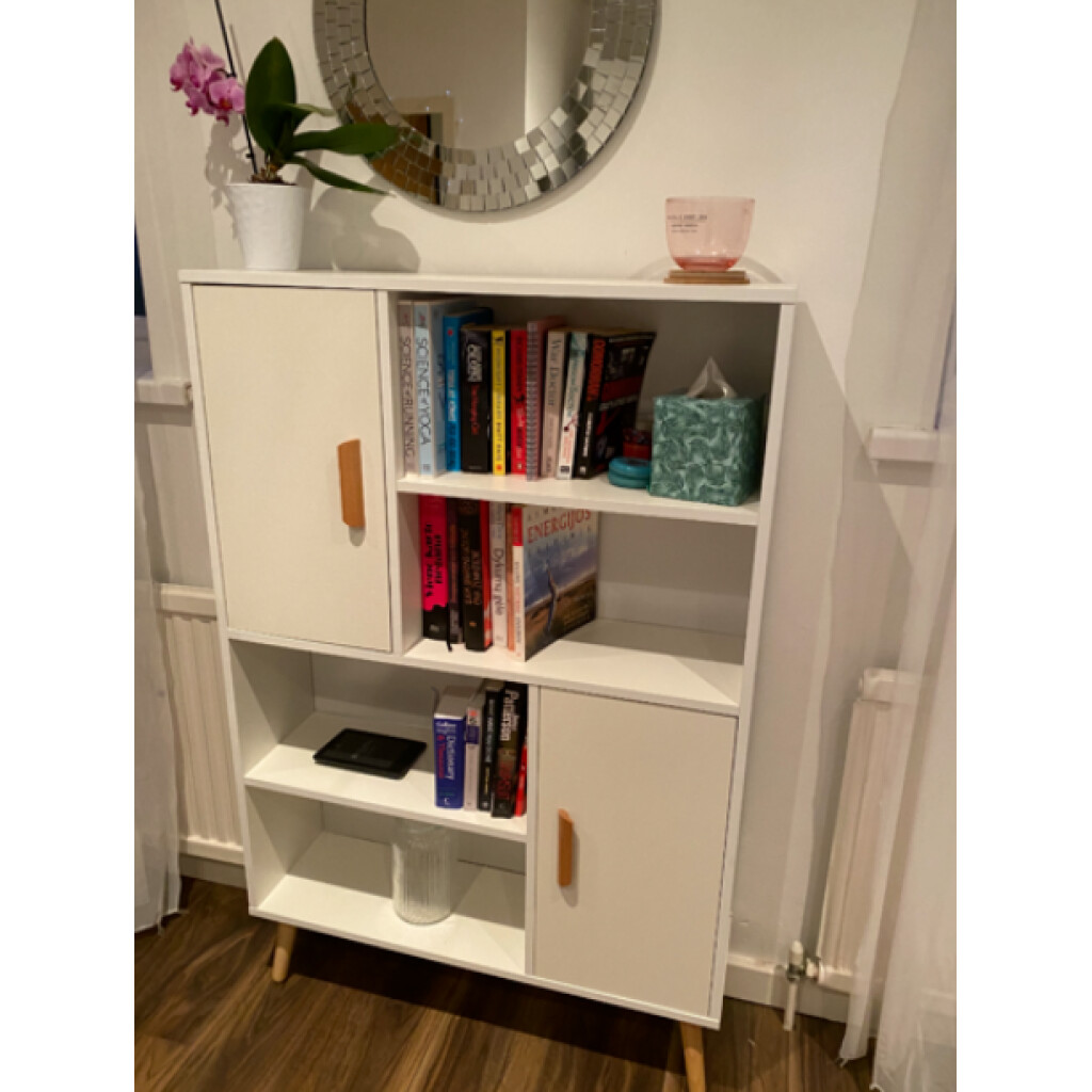 Vintage Retro Bookcase Small Wooden Side Cabinet Display Storage ...