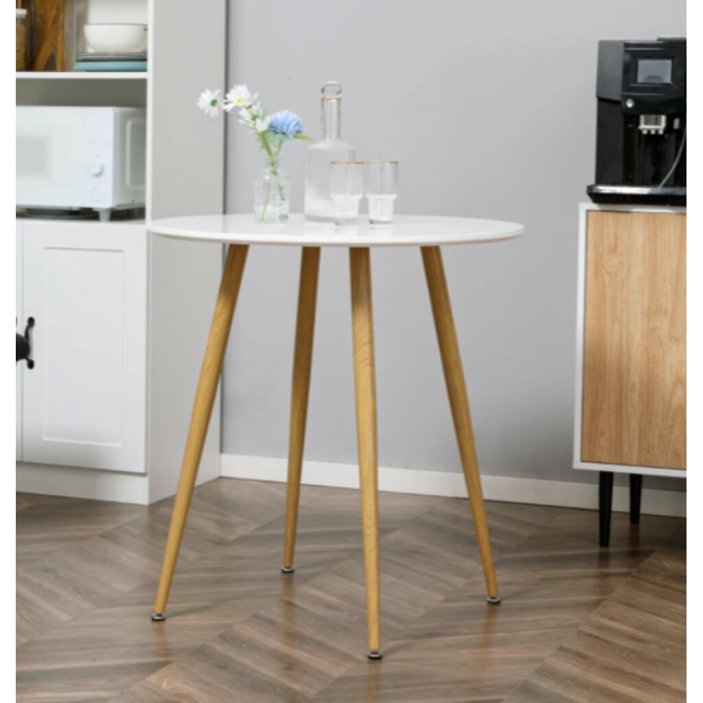 Round Dining Table Small Scandinavian Modern Style Metal Space Saving ...