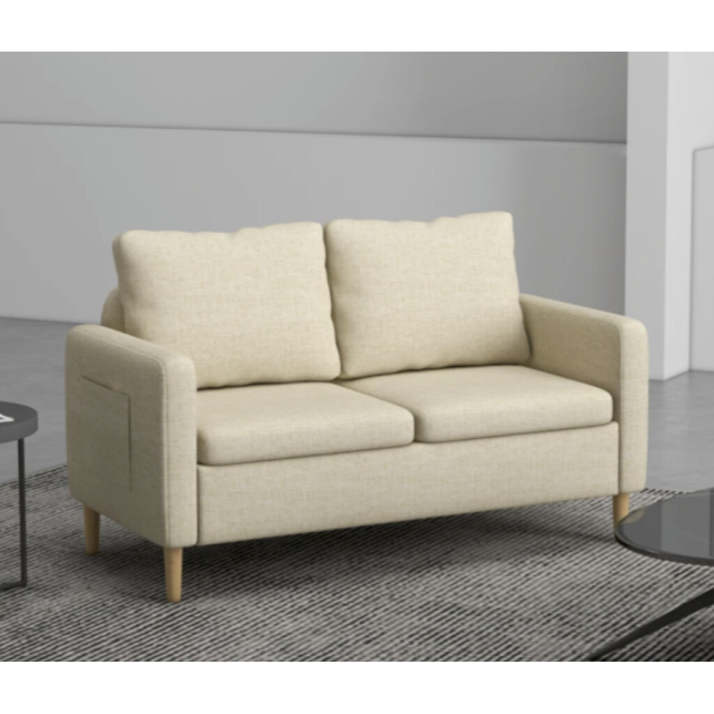 Small Love Seat 2 Seater Sofa Scandinavian Wooden Leg Retro Storage ...