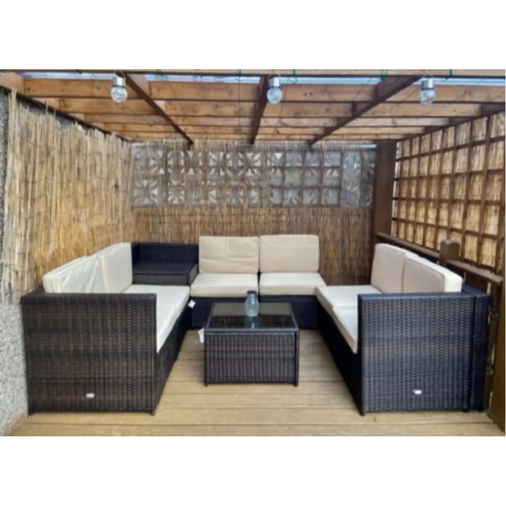 Rattan Corner Sofa Set Large Garden Patio Furniture Wicker Lounge ...