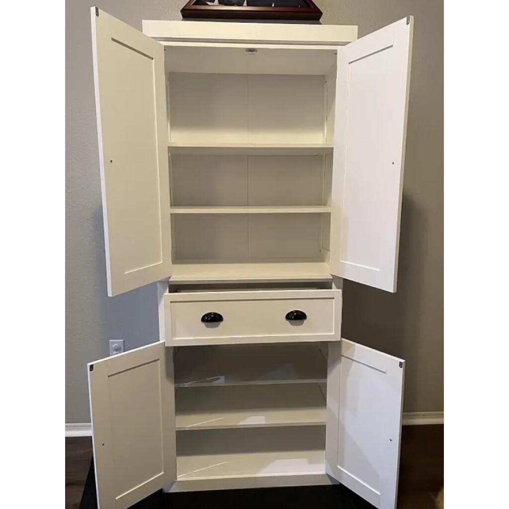 Tall Kitchen Cupboard Large Storage Larder Pantry Shelving Unit Dresser ...