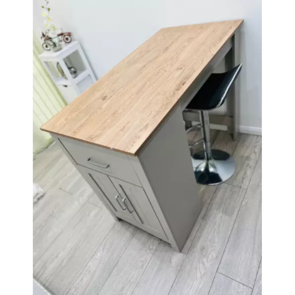 Breakfast Bar Table Tall Kitchen Island Storage Dining Rustic Coffee ...