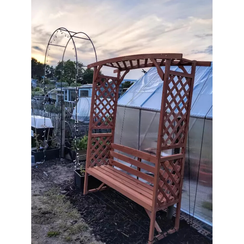 Wooden Garden Arbour Bench Seat Trellis Loveseat Plant Pergola Climbing ...