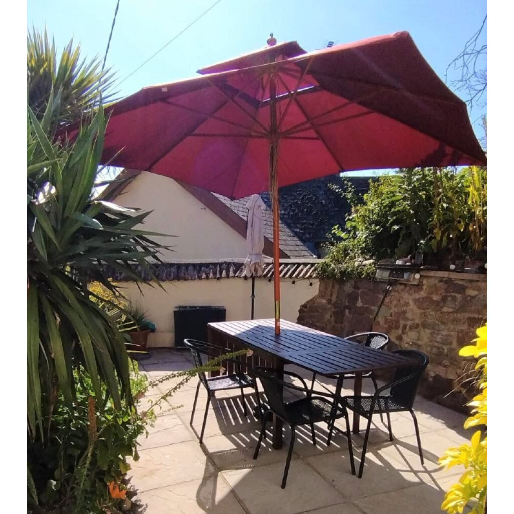 Wooden Garden Parasol Large Outdoor Patio Umbrella Lawn Table Sun Shade ...